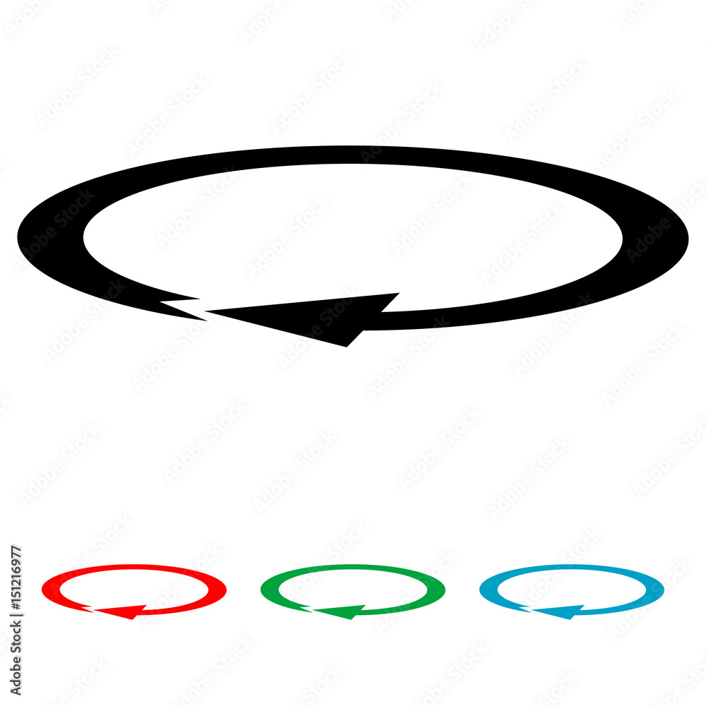 Icono plano flecha circular perspectiva varios colores Stock Vector ...