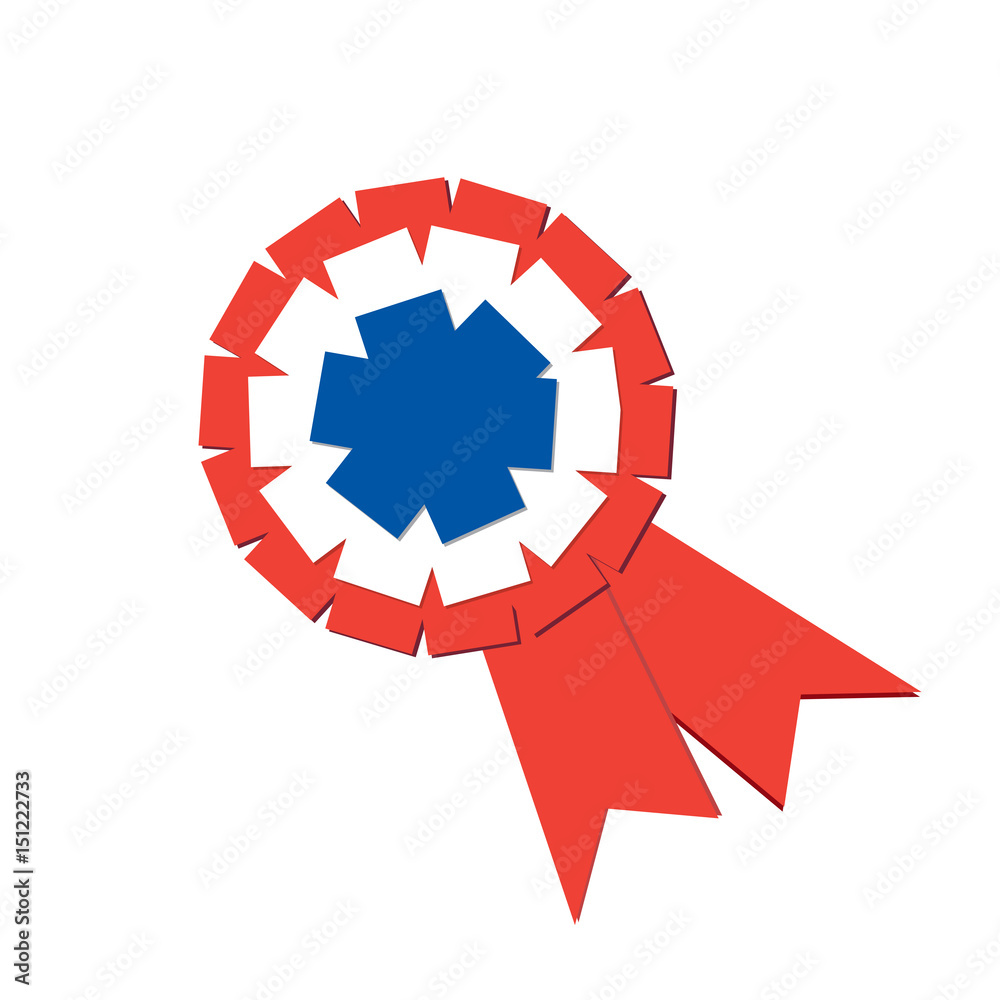 vector tricolor cockade or rosette isolated Stock Vector | Adobe Stock