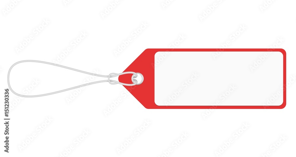 Red price tag on white background - Red price hanging tag - Red label ...