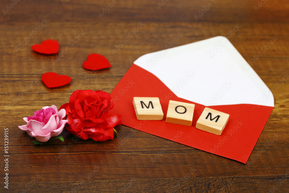 Love mom wording on old wood mother's day concept. Stock Photo | Adobe ...