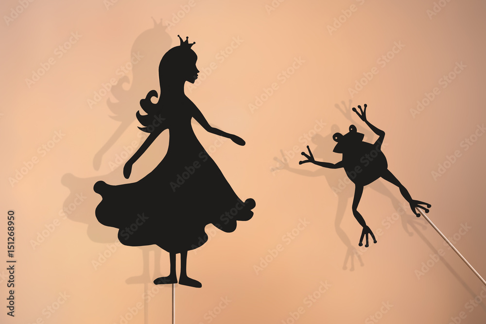 Princess and Frog shadow puppets Stock Photo | Adobe Stock