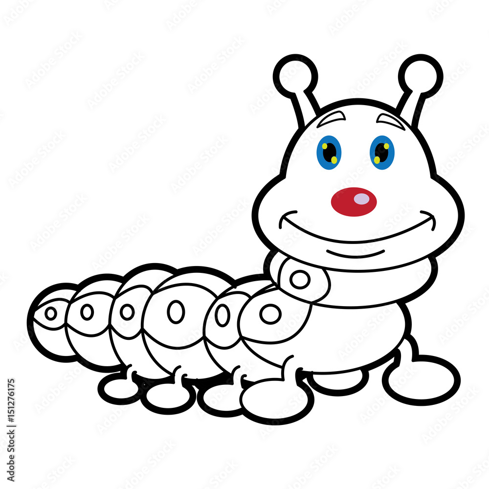 larva worm cartoon coloring page for toddle Stock Vector | Adobe Stock