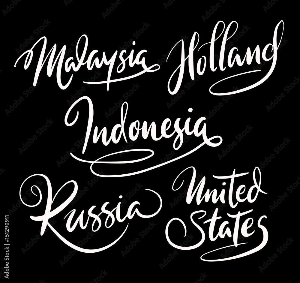 Rusia and Indonesia hand written typography. Good use for logotype ...
