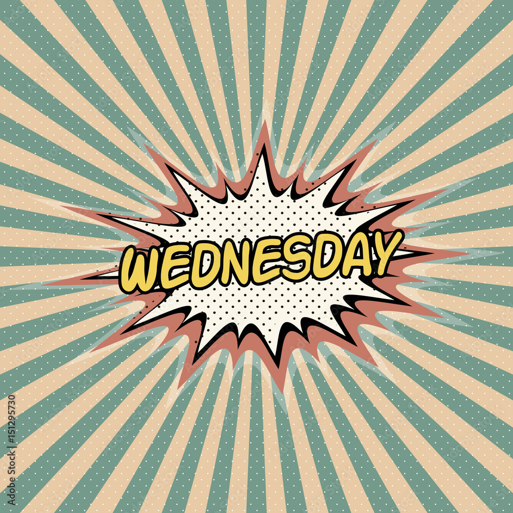 Wednesday day week, Comic sound effect, pop art banner Stock Vector ...