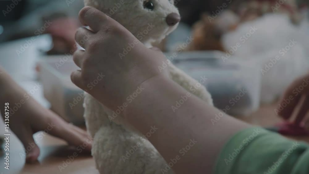 Making soft toys handmade. A broken toy is a vintage bear cub ...