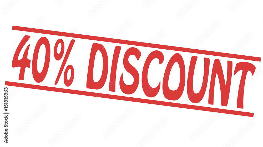 40 percent discount red stamp Stock Illustration | Adobe Stock