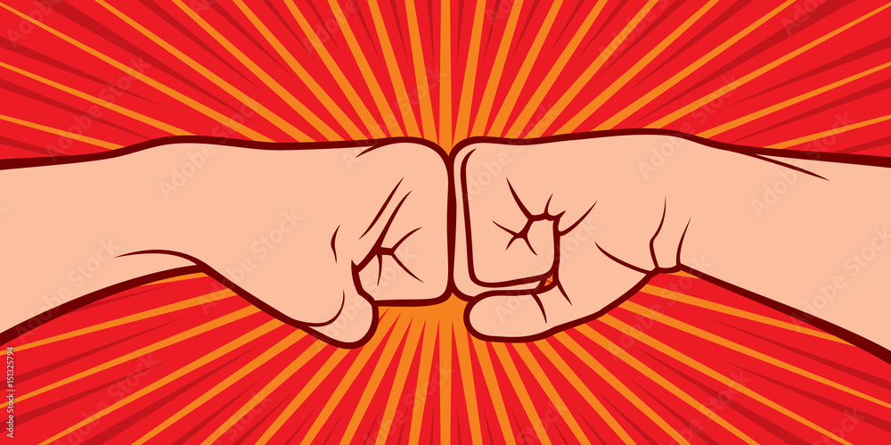 two fists punching each other vector illustration Stock Vector | Adobe ...