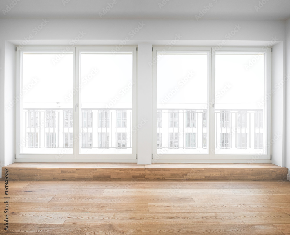 empty room, wooden floor in new apartment Stock Photo | Adobe Stock
