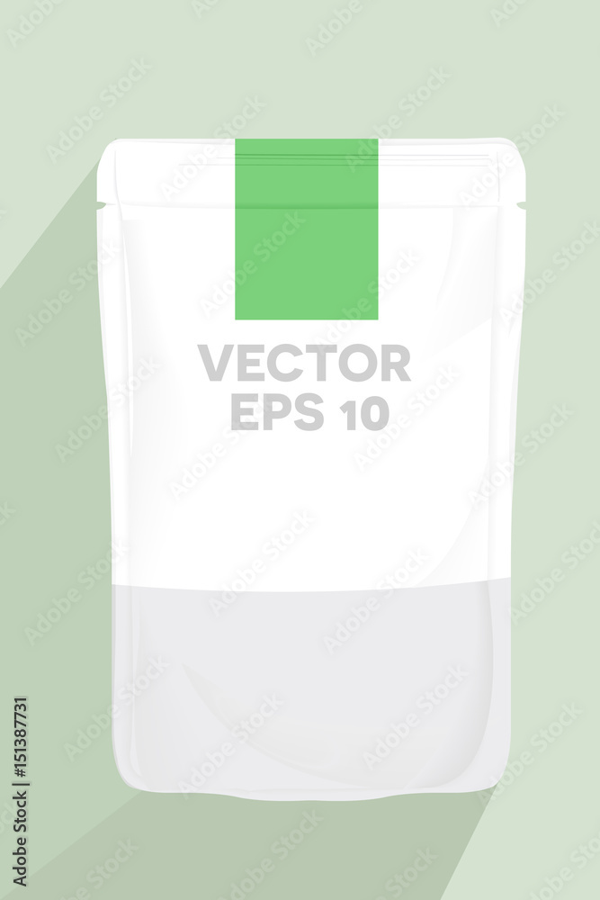 Blank food snack stand up flexible pouch snack sachet, Mockup product ...