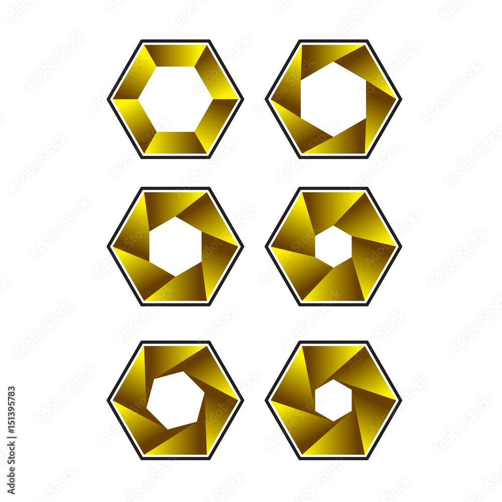 gold hexagon Stock Vector | Adobe Stock