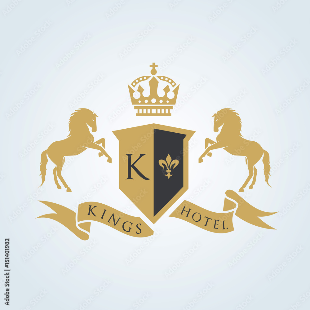 Luxury Hotel logo, Boutique logo, vintage logo, king royal brand ...