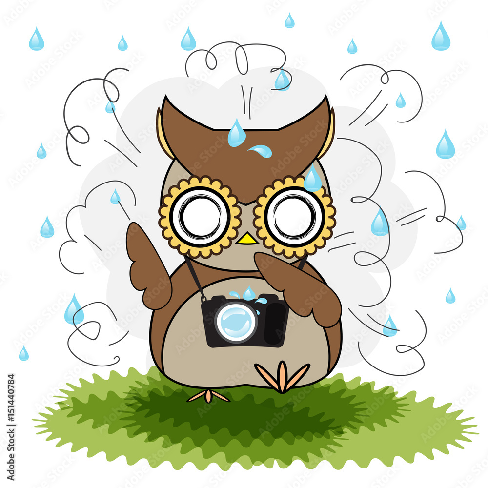 funny running owl character vector cartoon designs Stock Vector | Adobe ...