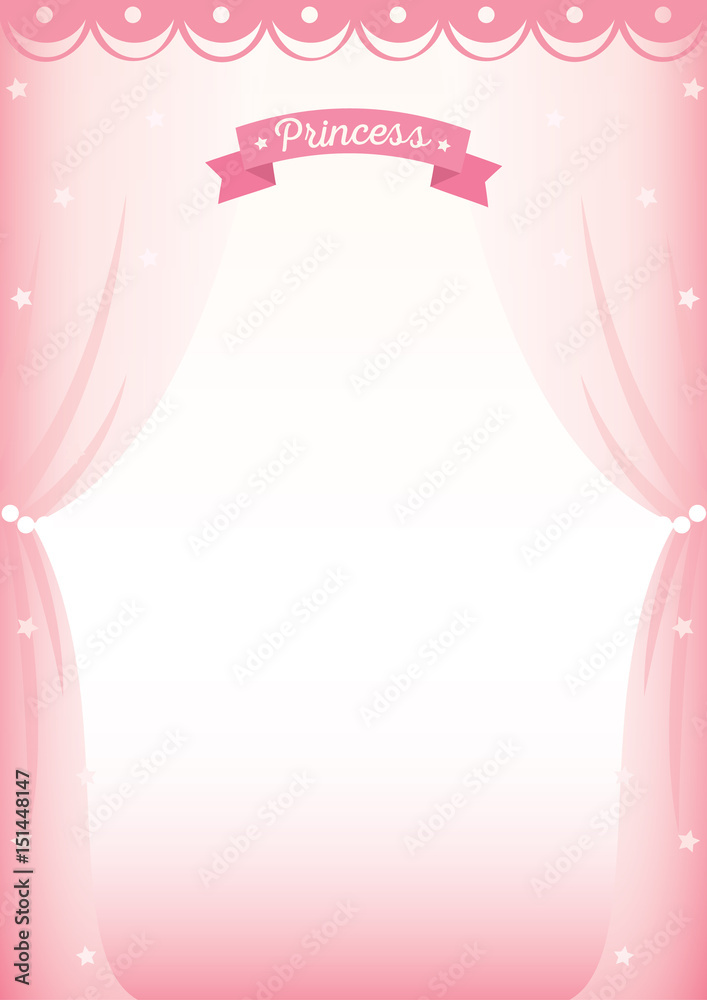 Princess frame with curtain pink background Stock Vector | Adobe Stock