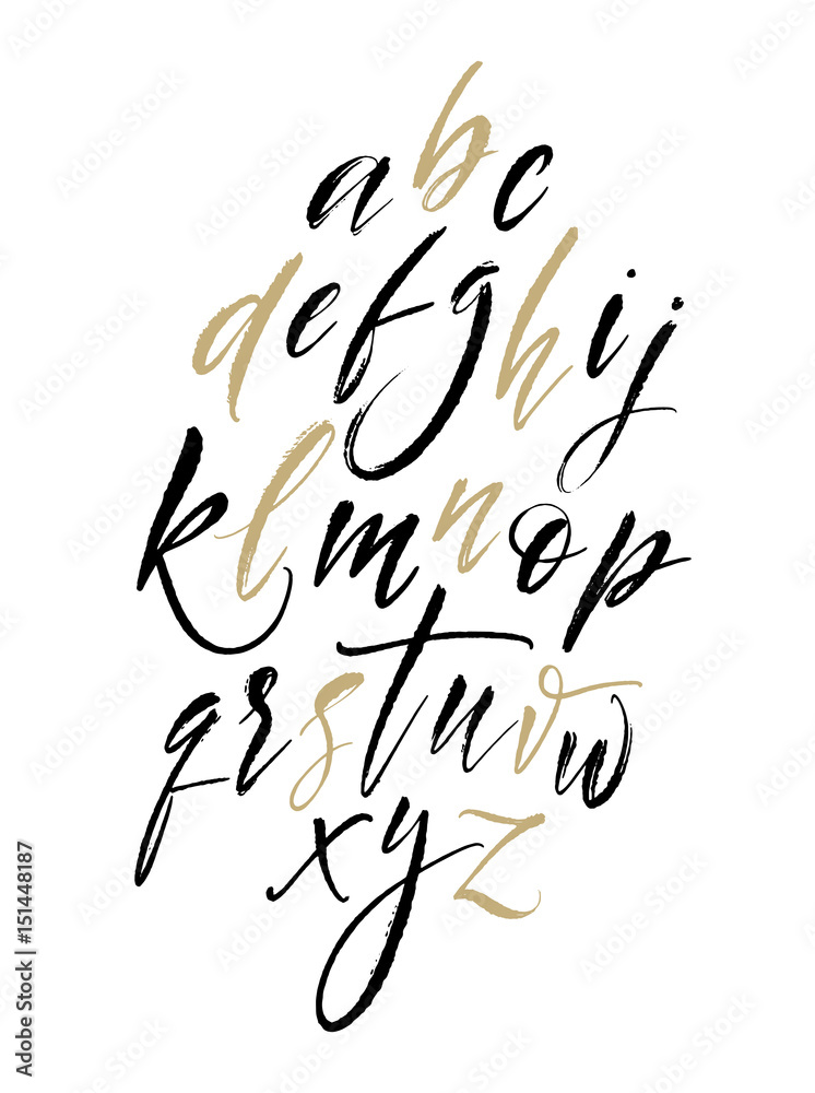 Brush Letters. Handwritten Script Alphabet. Hand Lettering and Custom ...
