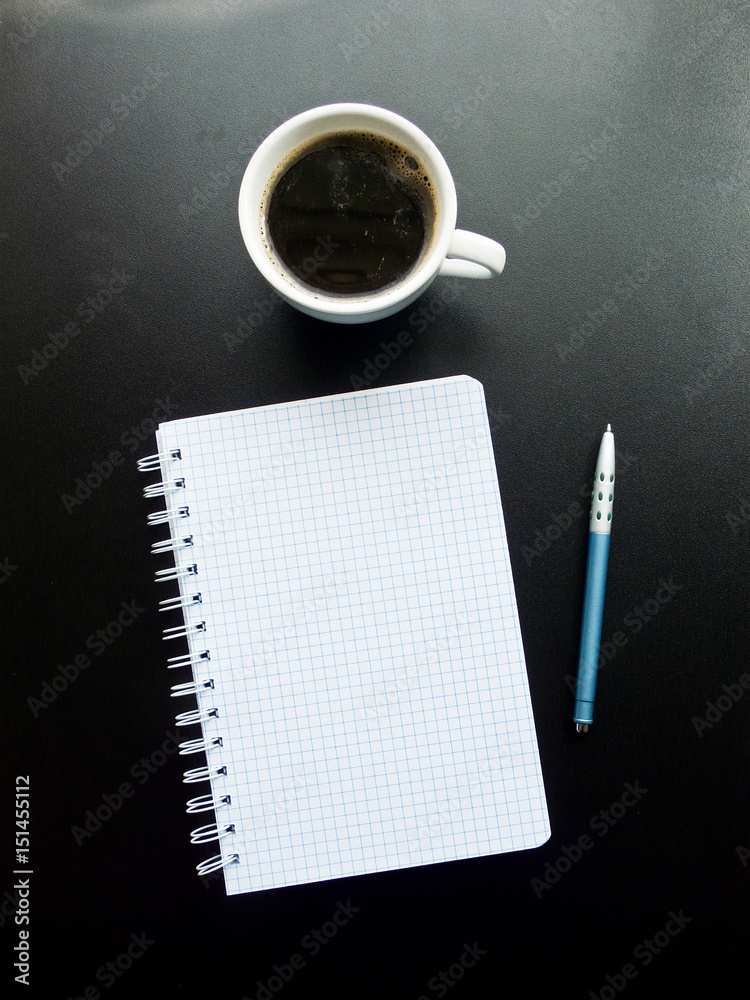 Coffee cup and notebook Stock Photo | Adobe Stock