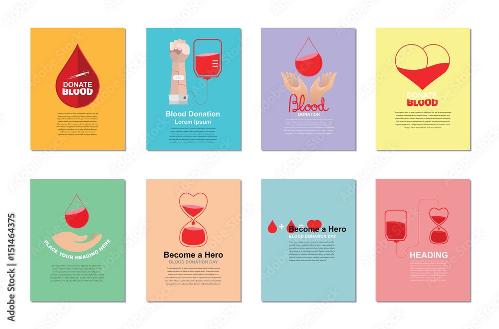 Vector templates of blood donation Stock Vector | Adobe Stock