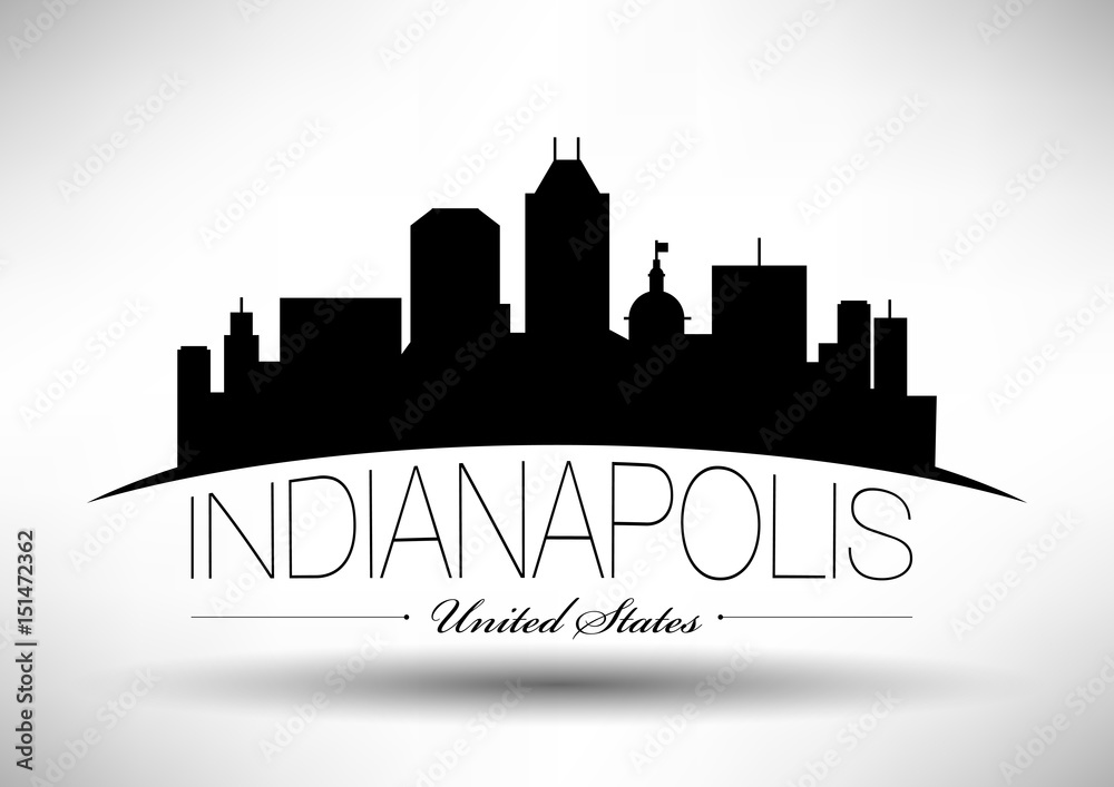 Indianapolis Neighborhoods Poster Indianapolis Indiana City Skyline