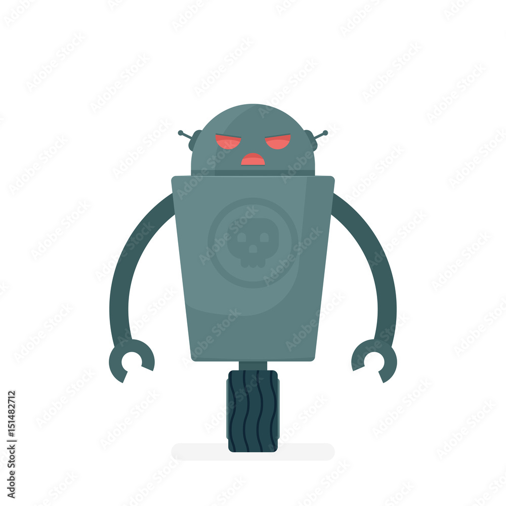 cartoon evil robot character Stock Vector | Adobe Stock