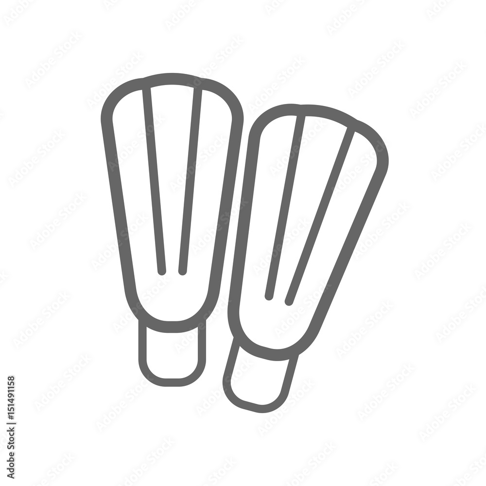Flippers outline icon. Summer. Vacation Stock Vector | Adobe Stock