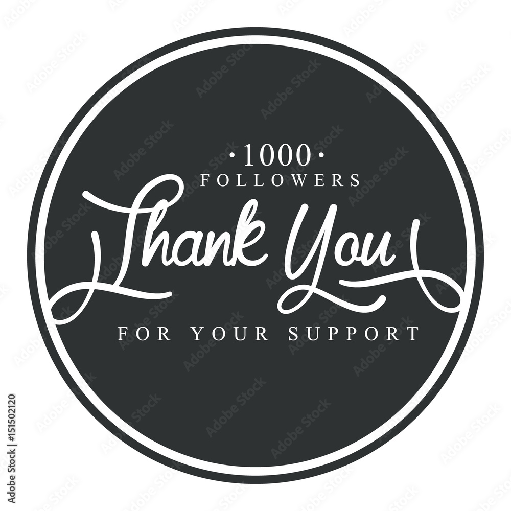 Thank you for your support round label, vector illustration Stock ...