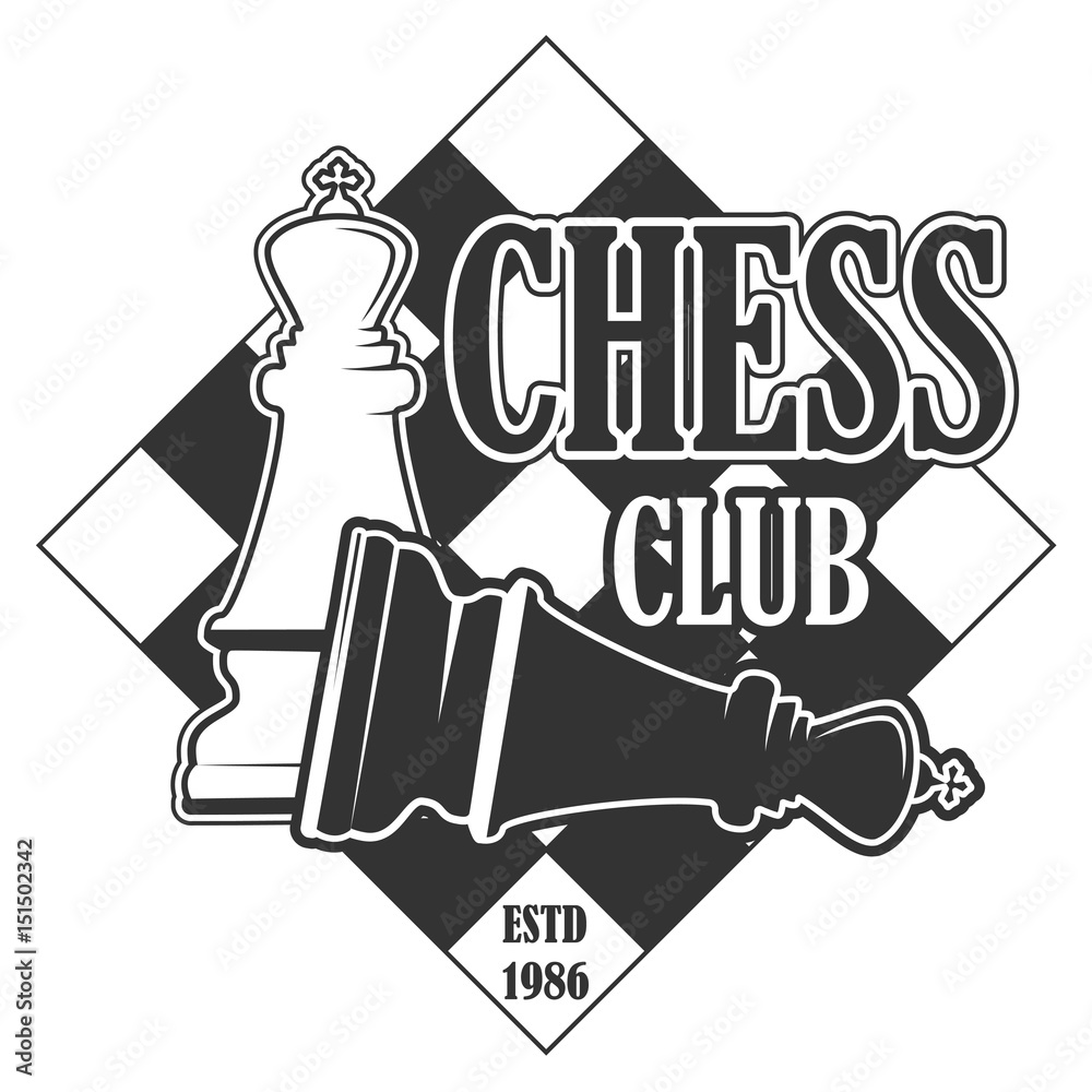 Vector black and white chess club logo for your design different types ...