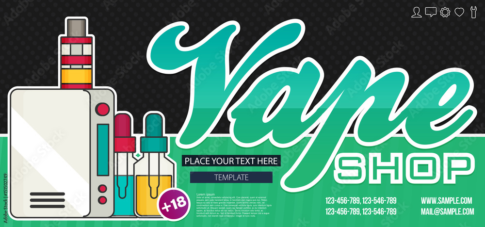 Vape vector illustration. Banner for web or print. Stock Vector | Adobe ...