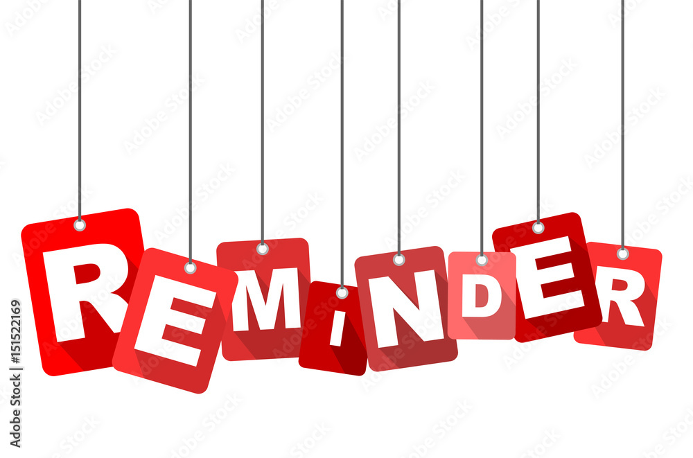 Red vector flat design background reminder. It is well adapted for web ...