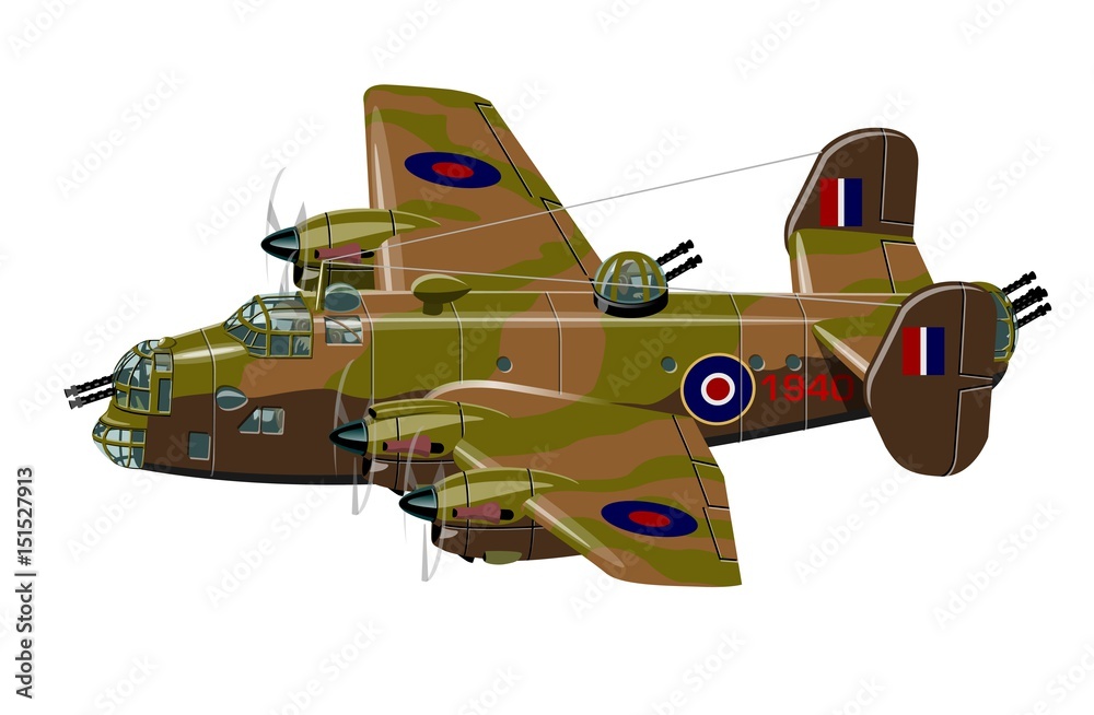 Vector cartoon retro bomber plane. Available EPS-10 vector format ...