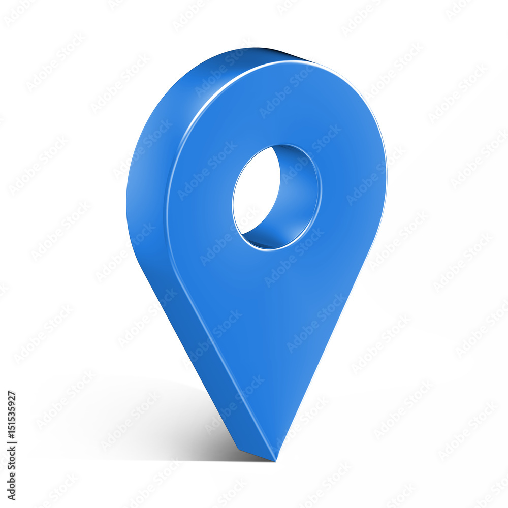 Blue glossy map pin with shadow. concept of tagging, center, landmark ...