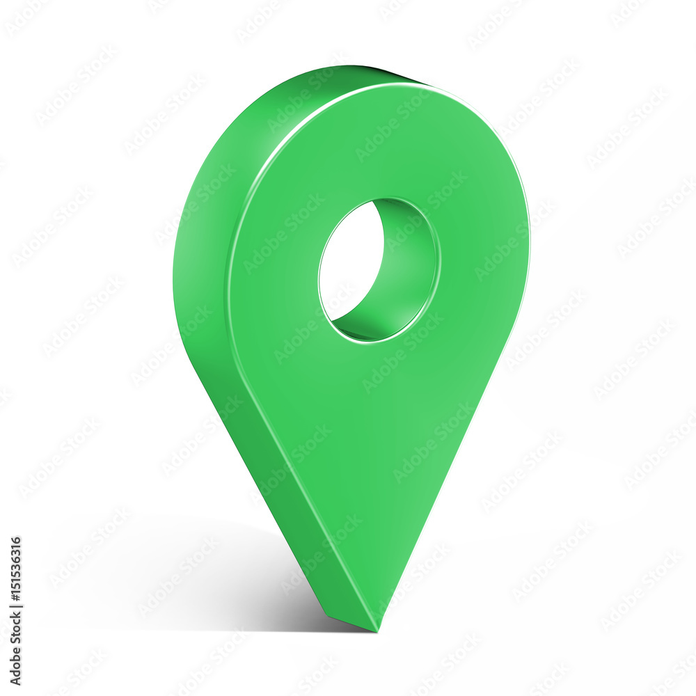 Green glossy map pin with shadow. concept of tagging, center, landmark ...