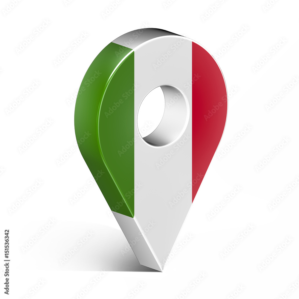 Italy glossy map pin with shadow. concept of tagging, center, landmark ...