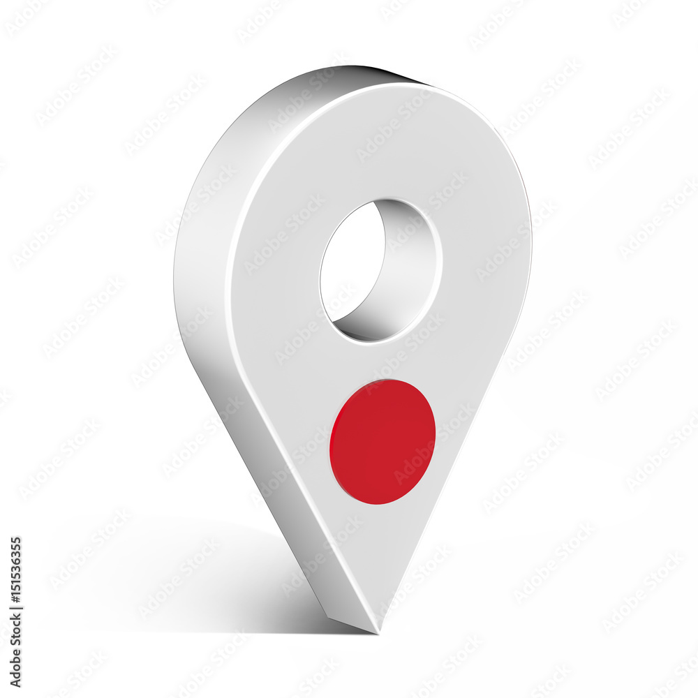 Japan glossy map pin with shadow. concept of tagging, center, landmark ...