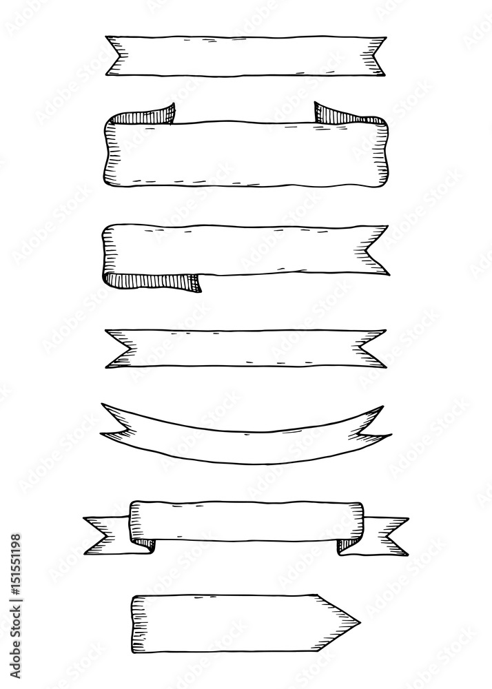 Ribbons sketch vector illustration Stock Vector | Adobe Stock