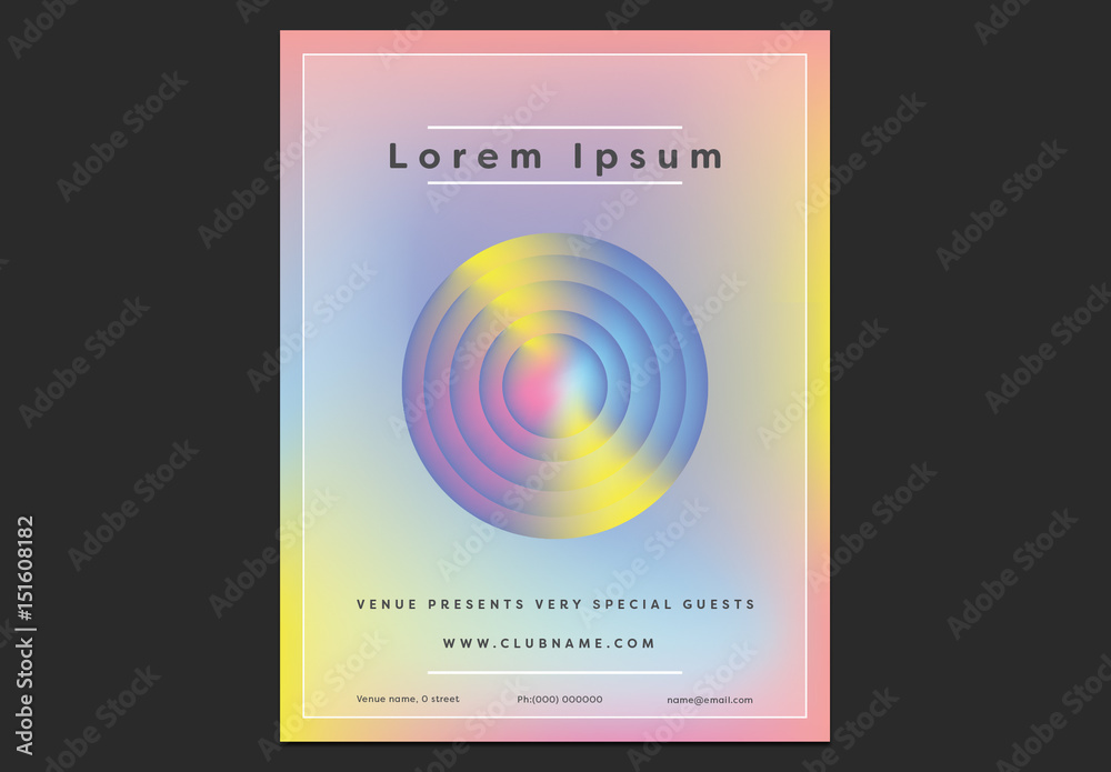 Pastel Gradient Poster Layout Stock Template | Adobe Stock