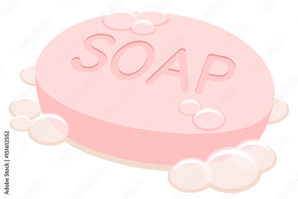 Bar Of Soap With Bubbles Cartoon