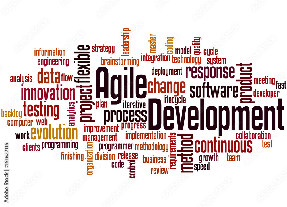 Agile Development, word cloud concept Stock Illustration | Adobe Stock