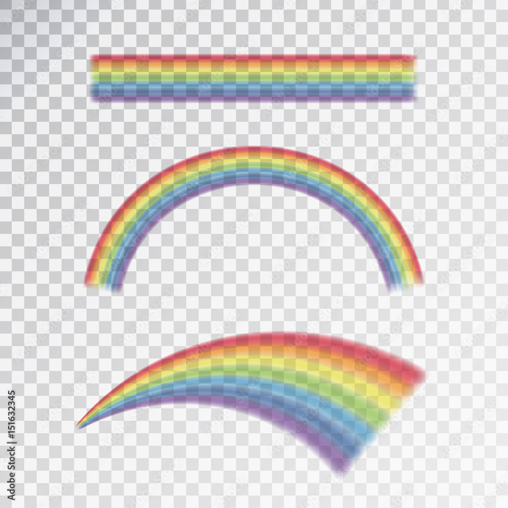Vector realistic isolated rainbow effect on the transparent background ...