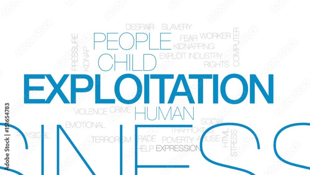 Exploitation animated word cloud, text design animation. Kinetic typography. Stock 비디오 | Adobe Stock