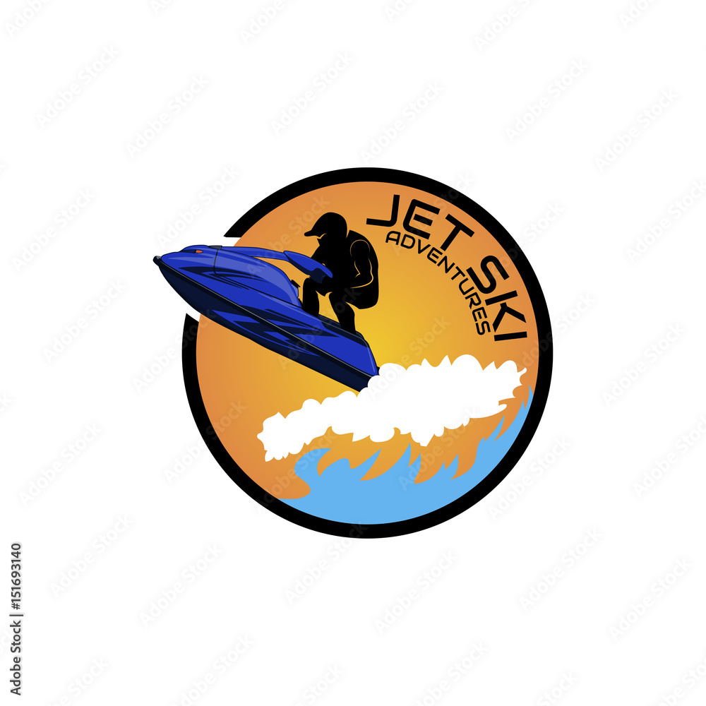 Logo jet ski, scooter Stock Vector | Adobe Stock