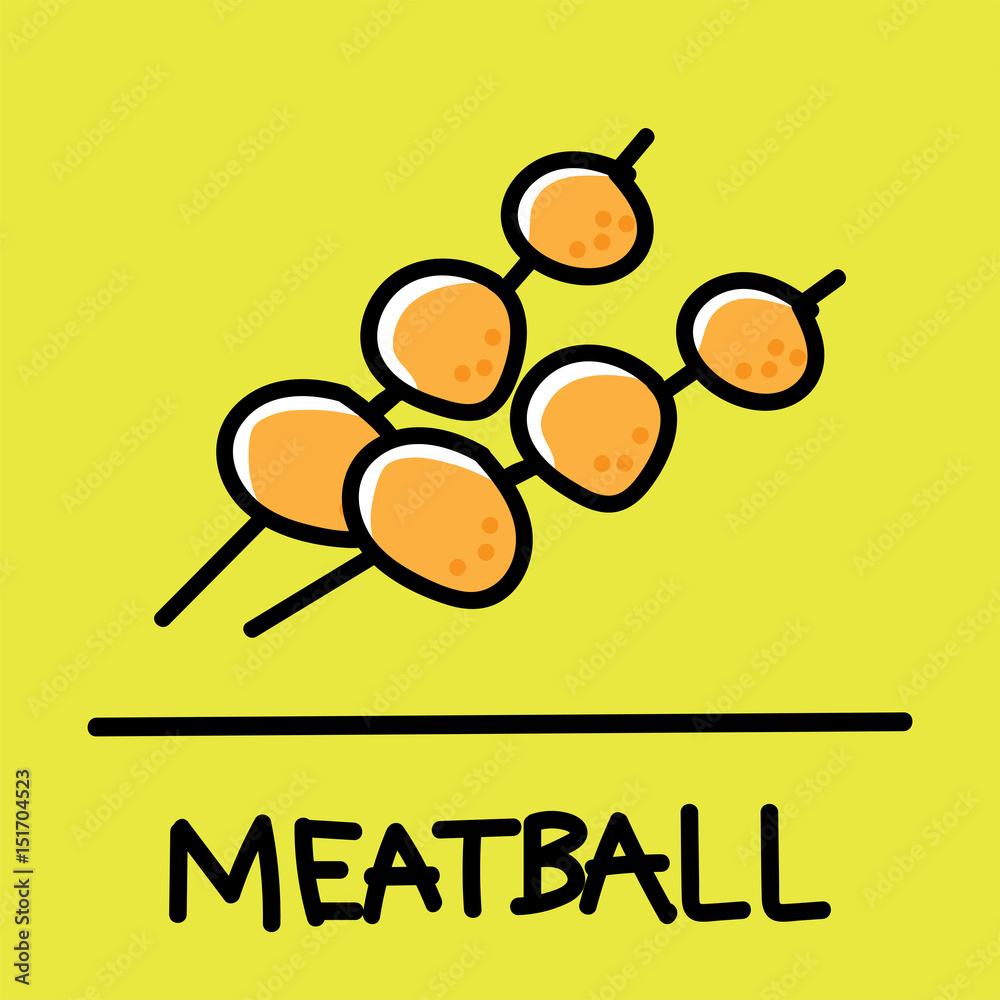 meatball hand-drawn style,Vector illustration. Stock Vector | Adobe Stock