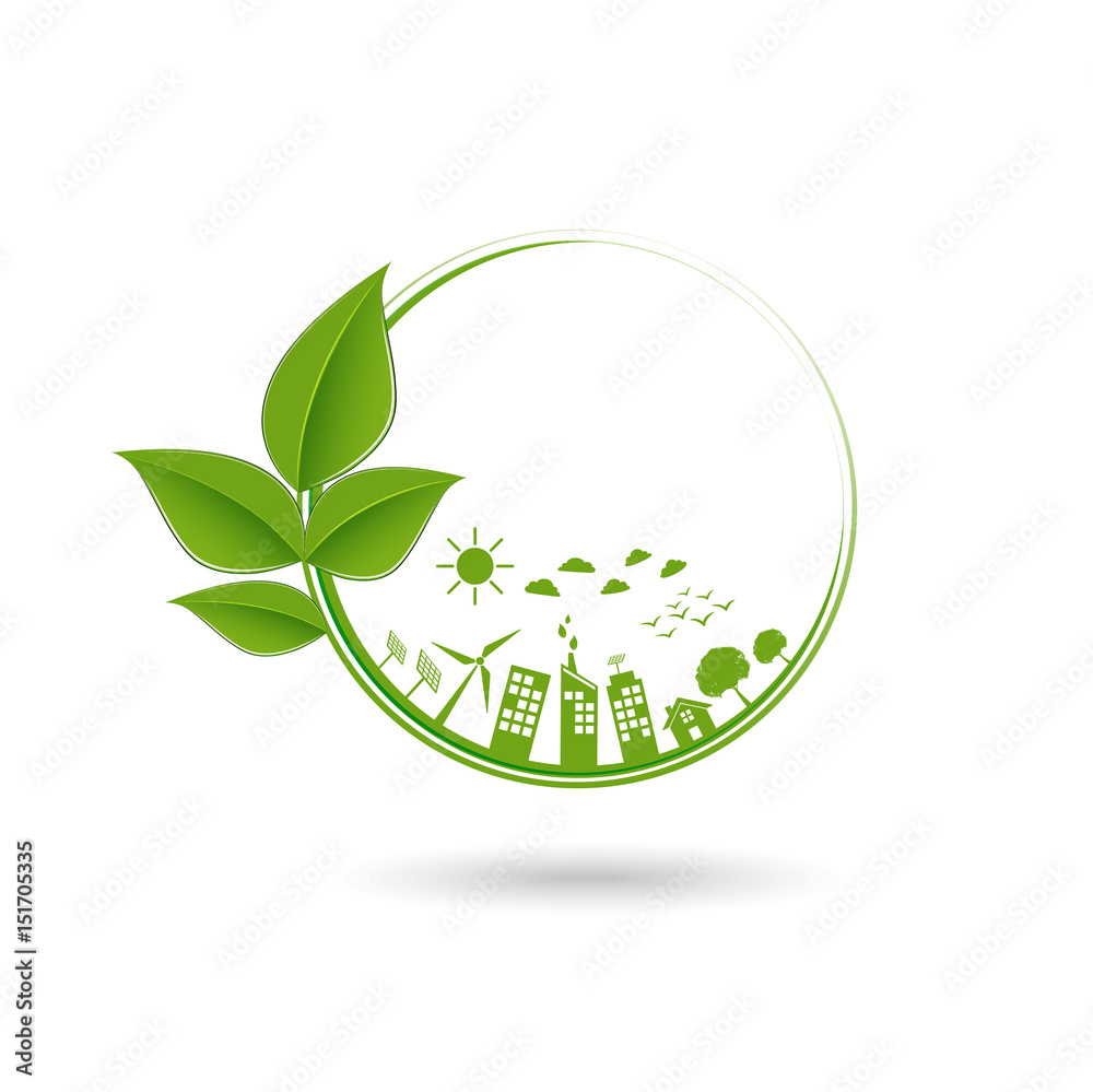 Green city and Sustainable development design concept, Vector ...