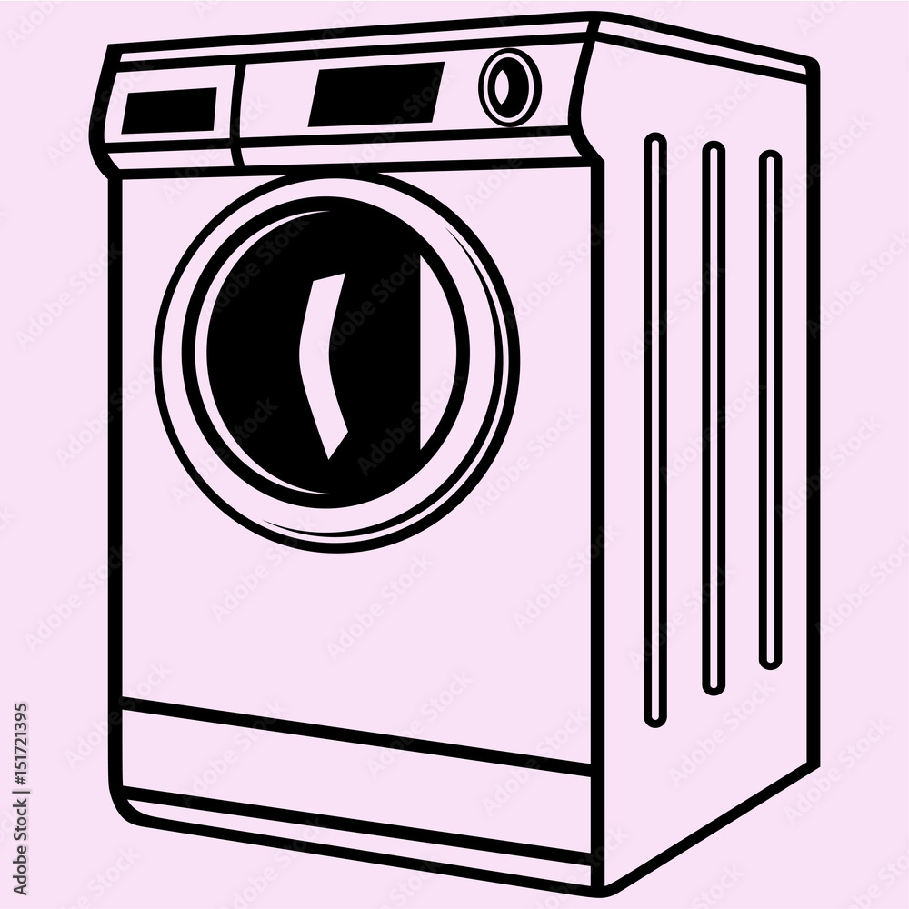 washing machine vector silhouette isolated Stock Vector | Adobe Stock