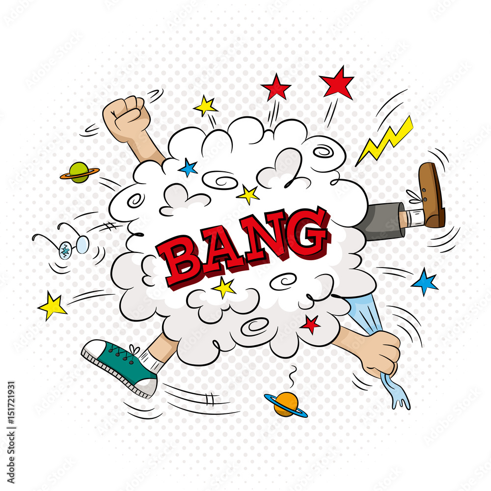 Cartoon illustration of a crushing of two men Stock Vector | Adobe Stock