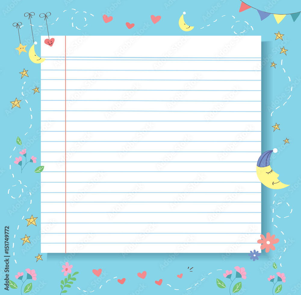 cute and lovely paper line vector background, detailed lined paper ...