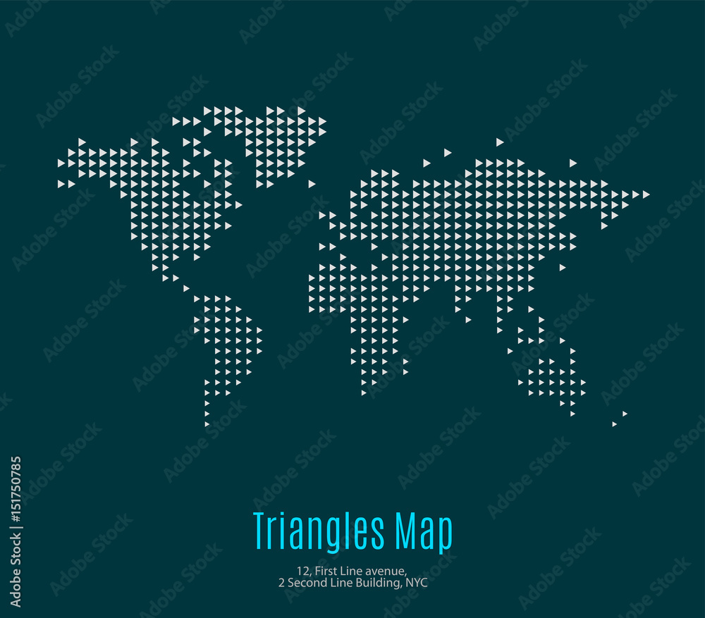 Vector world map with triangles for business templates, brochure Stock ...