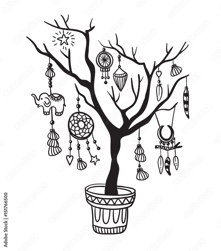 Tribal Tree Drawing