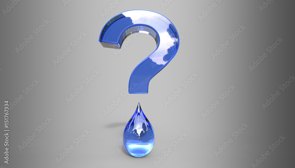 Water Question Mark 3D Illustration Stock Illustration | Adobe Stock