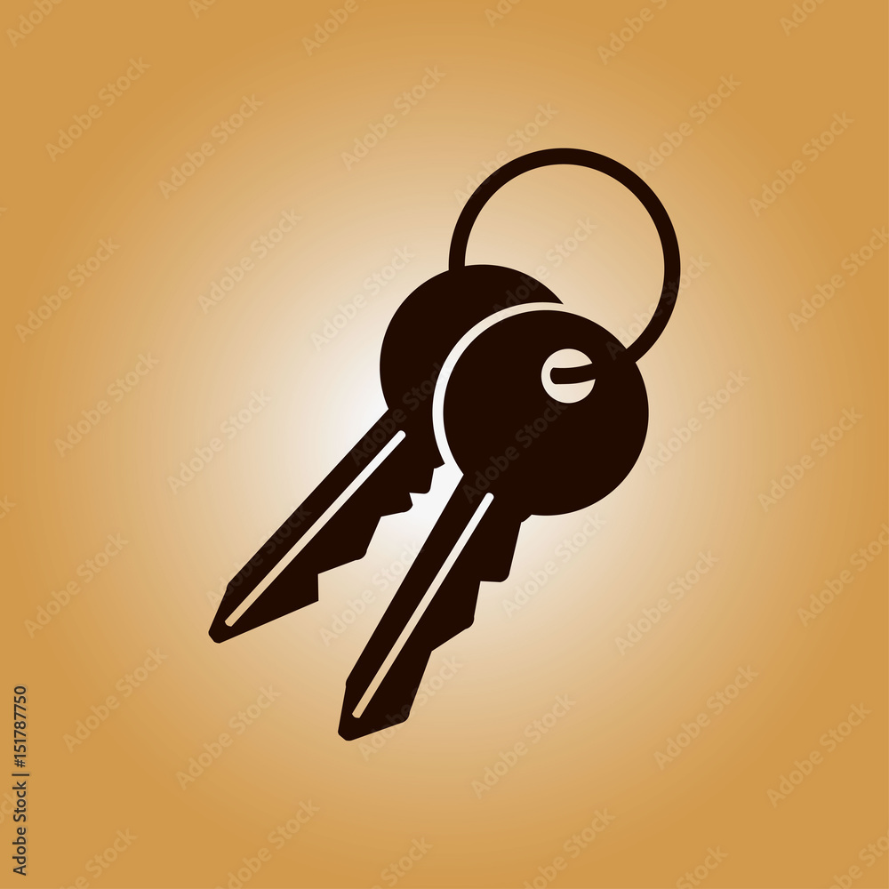 Key icon. Lock symbol. Security sign. Flat design style. Stock Vector ...