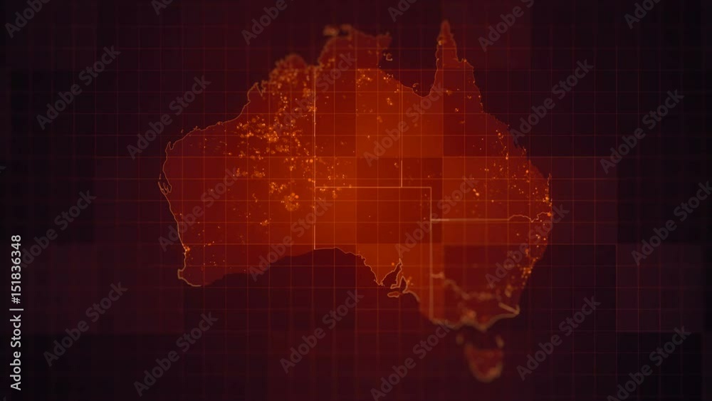 Stockvideo Global Red Australia Map Loop. This animated Australia map ...