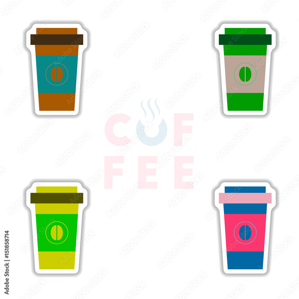 sets of Label Frames and badges vector icons coffee emblem coffee to go ...